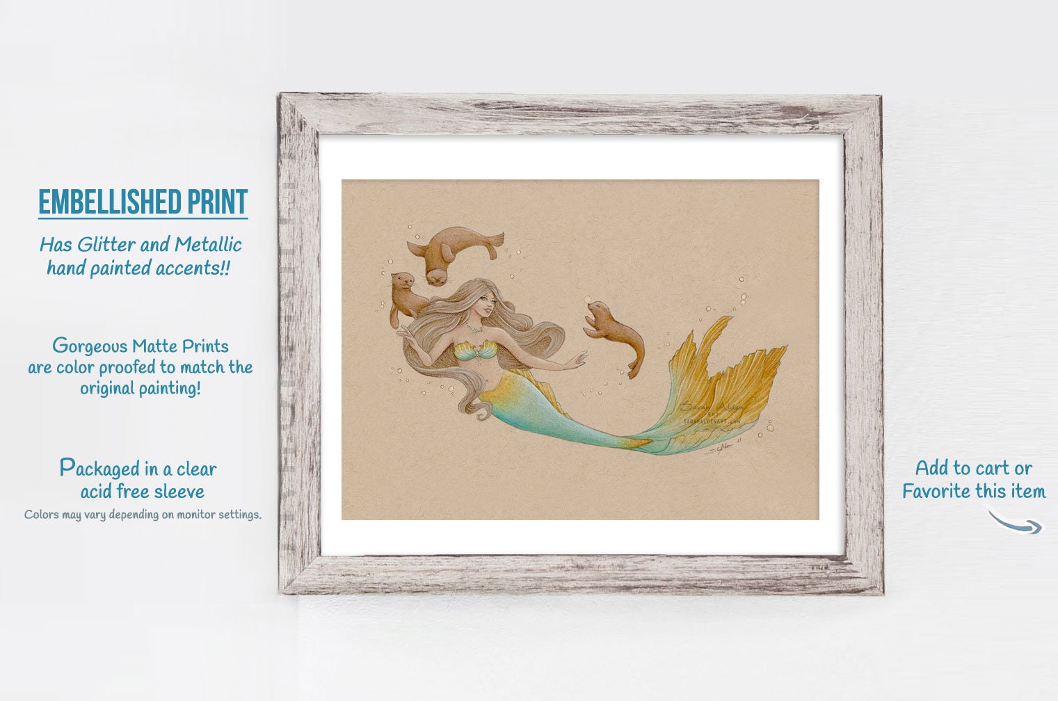 Mermaid Art Print, Seal Art, Mermaid Painting, Sea Lion Art, Mermaid ...