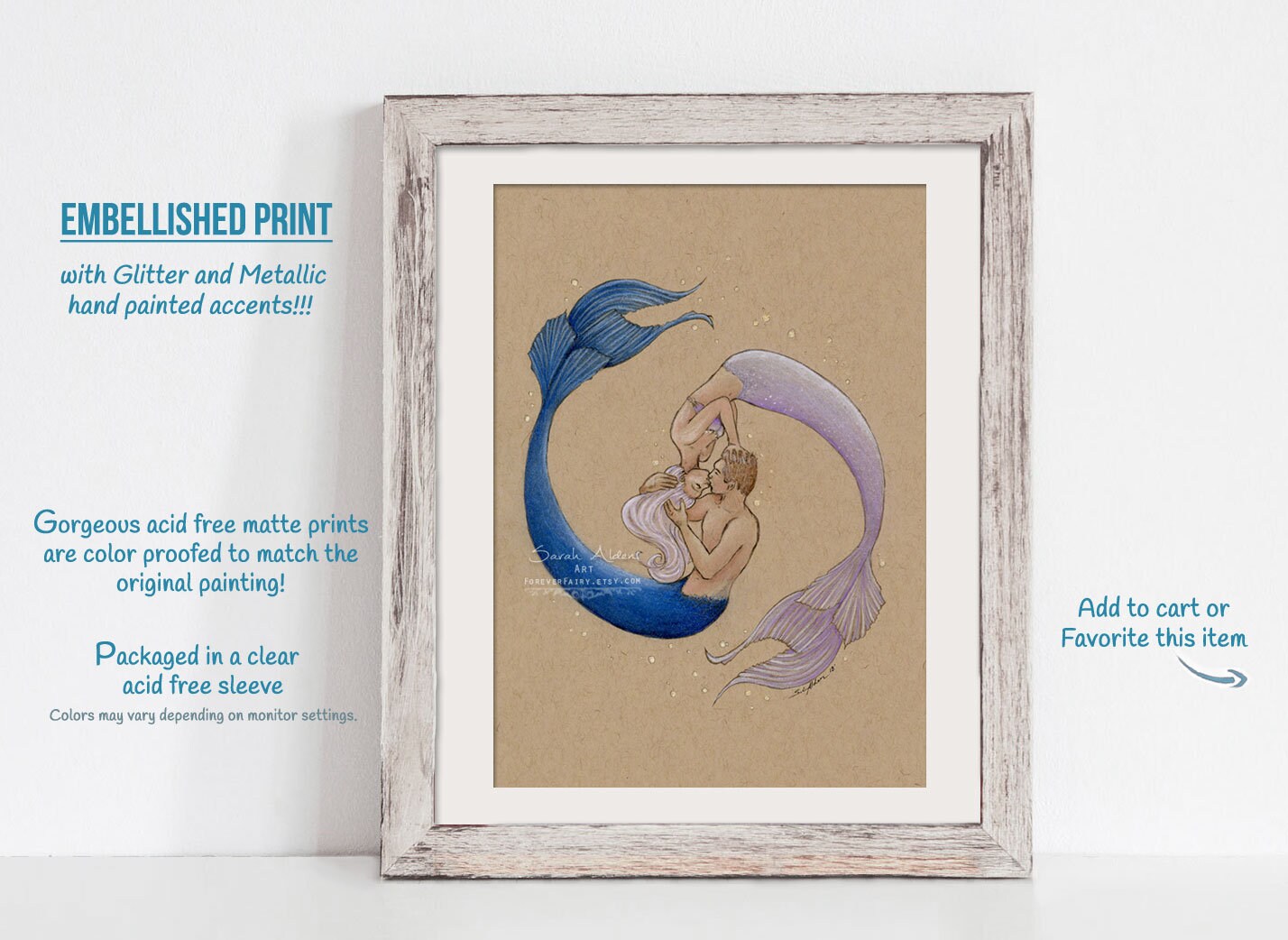 Mermaid Art Mermaid Couple Painting Yin Yang Couples Lovers - Etsy