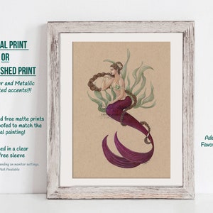 Princess Leia Mermaid Painting, Mermaid Art, Little Mermaid Print ...