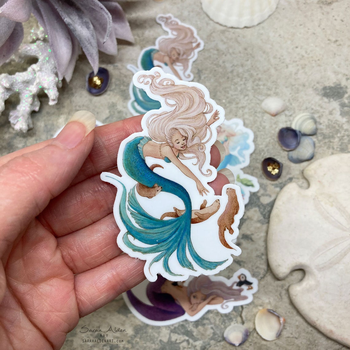 Mermaid Sticker Pack Mermaid Vinyl Stickers Little Mermaid | Etsy
