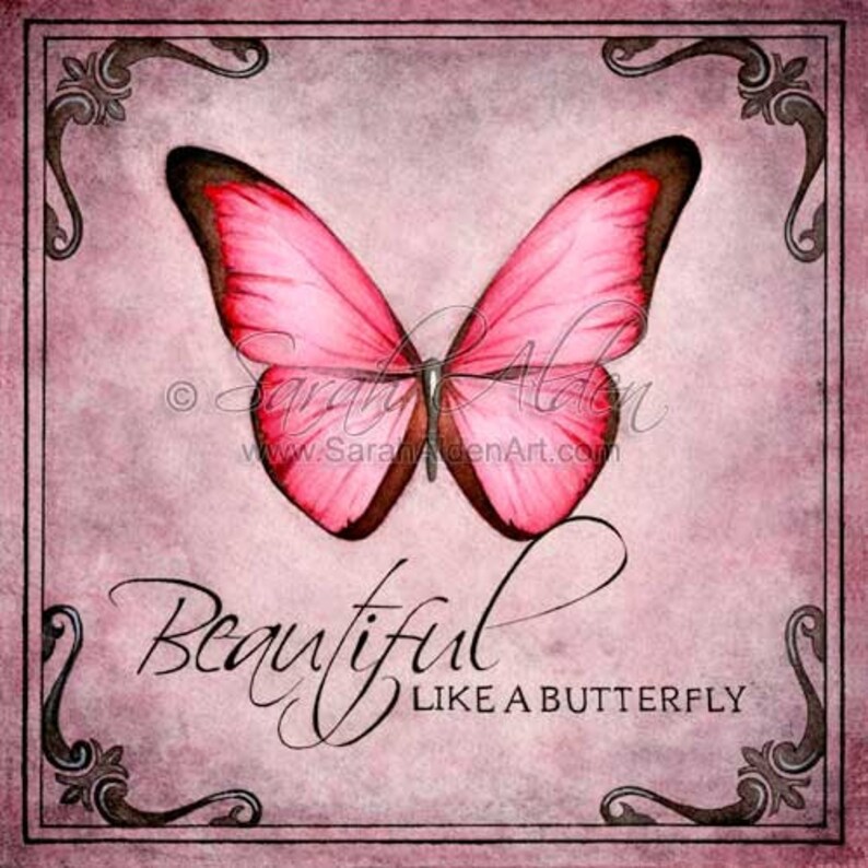 Pink Butterfly Art Watercolor Butterfly Painting Butterfly - Etsy