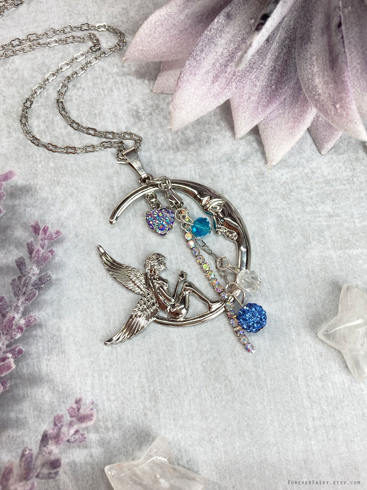 Moon Fairy Necklace Fairy Jewelry Fairycore Moon Necklace | Etsy