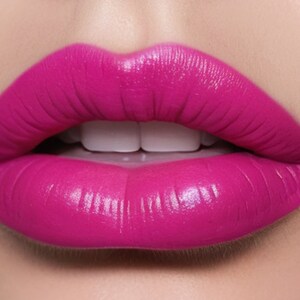 Matte Pink FUCHSIA Lip Gloss / Liquid Lipstick / Organic, Vegan ...