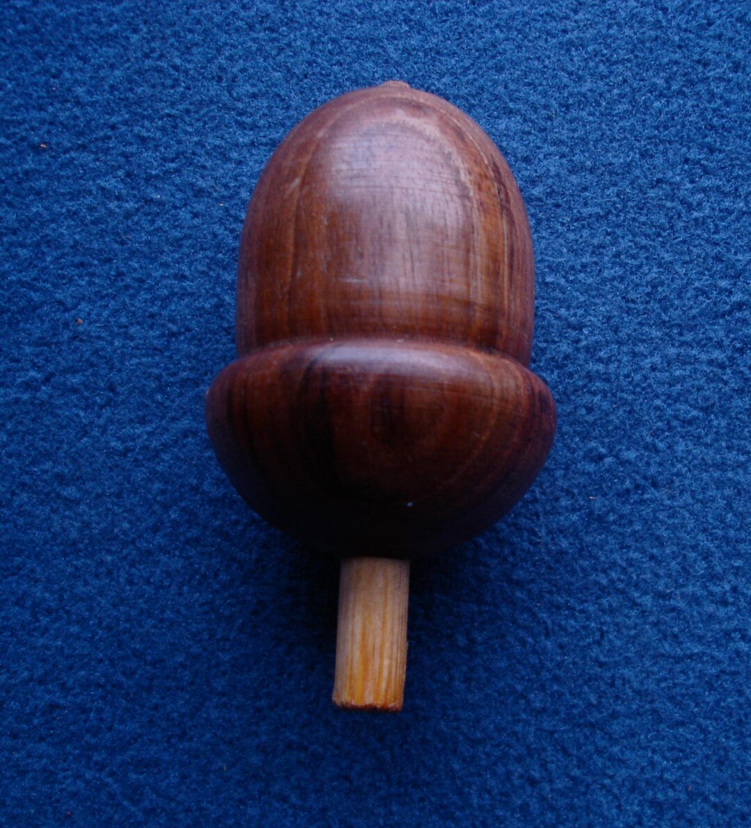 Walnut Wood Walking Stick Top. 6.5cm Long X4.5cm Diameter and on a 1cm ...