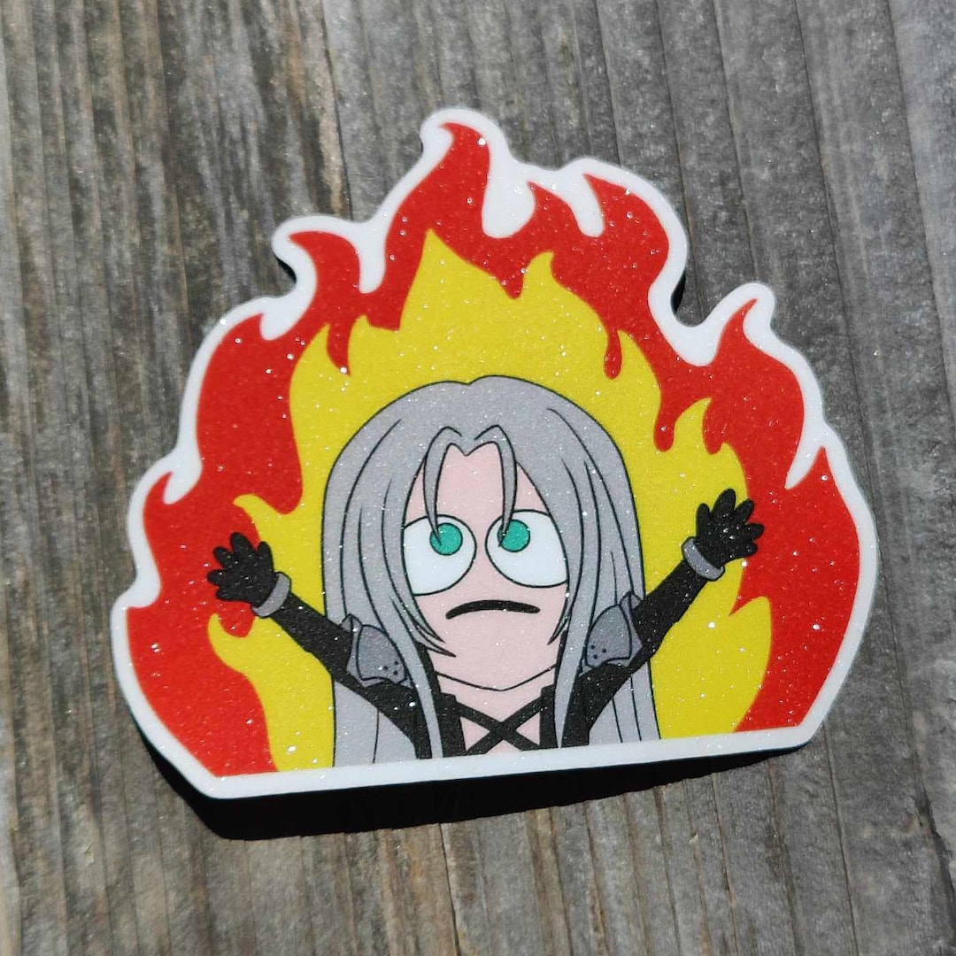 Final Fantasy VII FF7R Sephiroth on Fire Vinyl Sticker - Etsy