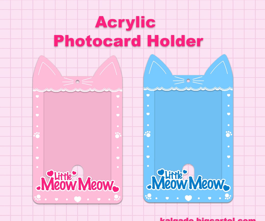 Little Meow Meow Acrylic Photocard Holder Keychain - Etsy