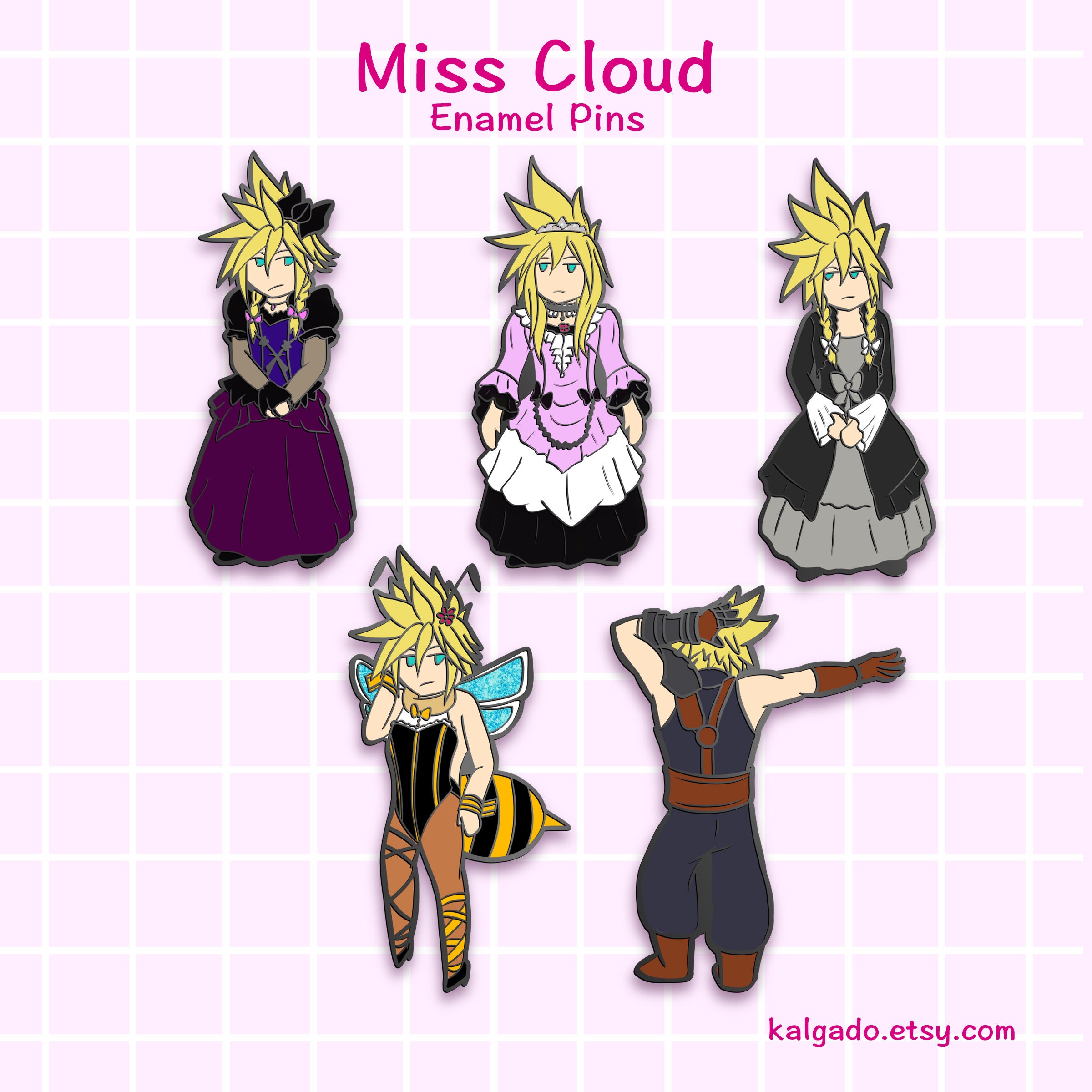 Final Fantasy VII FF7 Miss Cloud Enamel Pin Set - Etsy