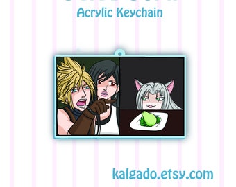 Final Fantasy VII FF7 Wedge and Cats Acrylic Keychain Charm | Etsy