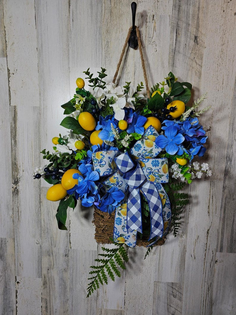 Lemon Hydrangea Basket - Etsy