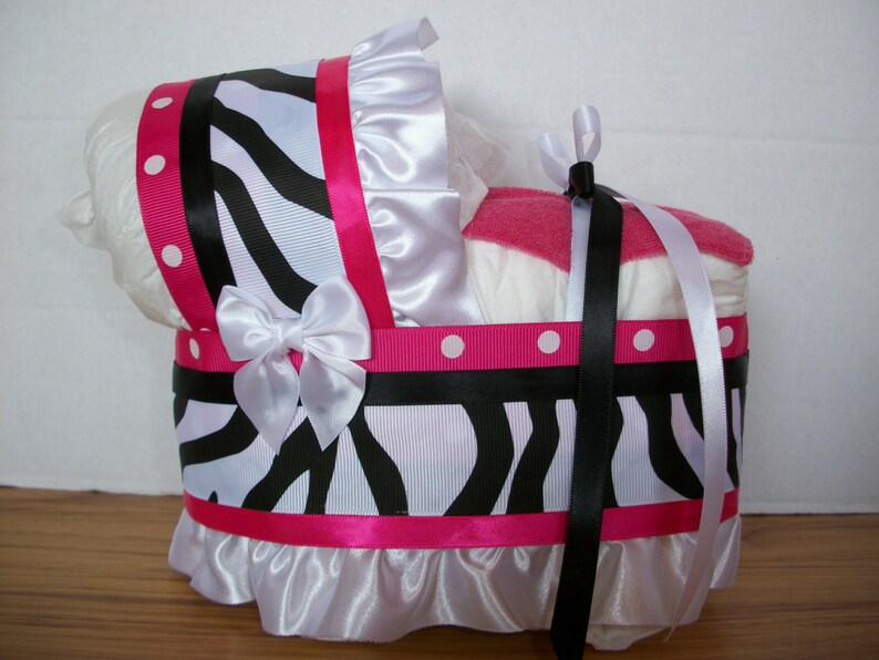 Hot Pink Black and White Zebra and Polka Dot Print Girl Diaper - Etsy