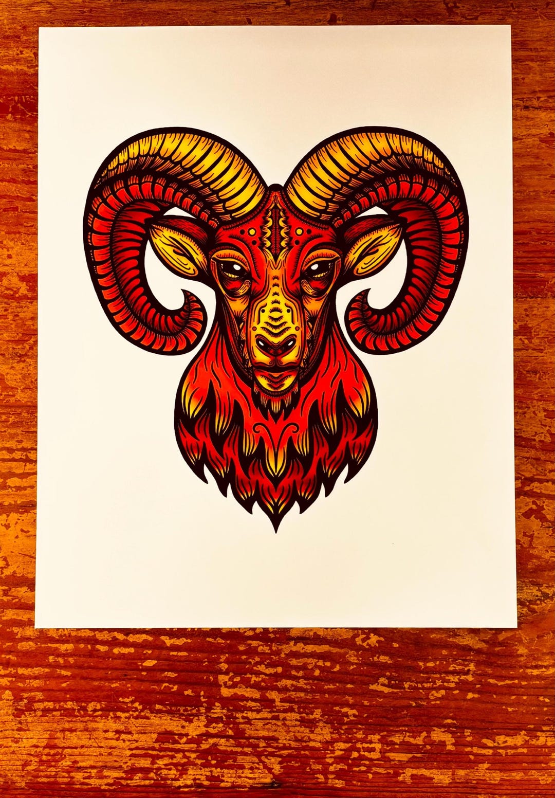 Aries Zodiac Art Print, Bold Fire Sign Decor, Celestial Horoscope ...