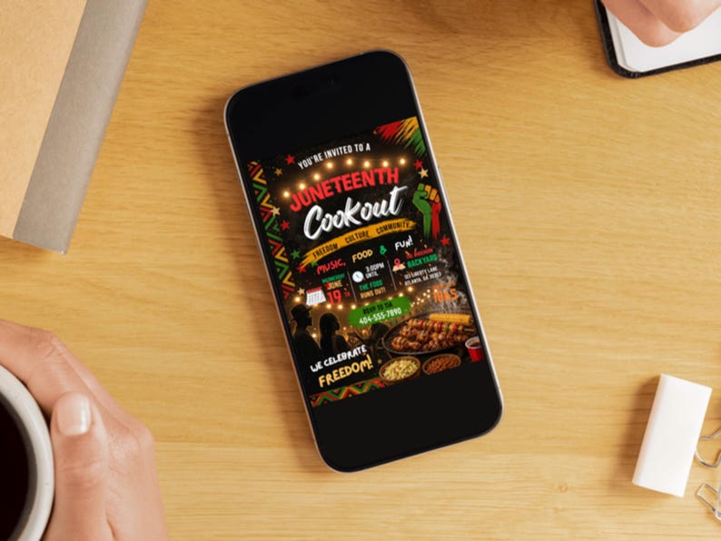 Juneteenth Cookout Invitation Template, Editable Canva BBQ Party Invite ...