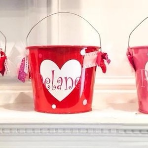 Personalized Love Bug Valentine Bucket - 5 Quart - Gift Basket ...