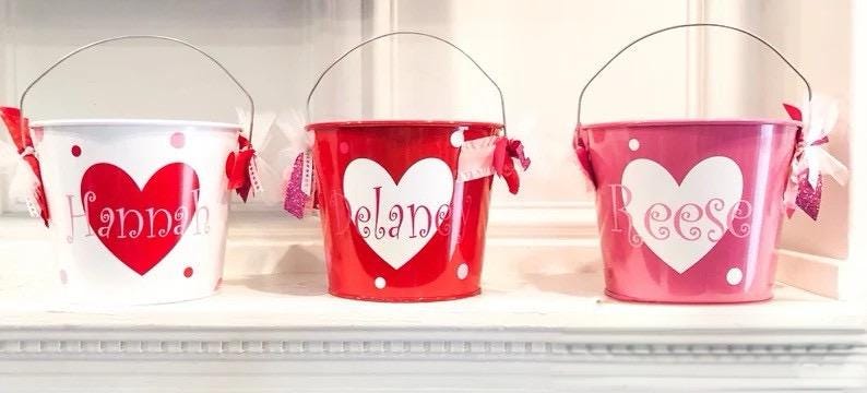 Personalized Love Bug Valentine Bucket - 5 Quart - Gift Basket ...