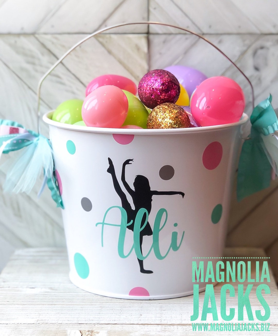 Personalized Easter Bucket: Dancer Design, Monogrammed Metal Pail - Etsy