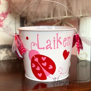 Personalized Love Bug Valentine Bucket - 5 Quart - Gift Basket ...