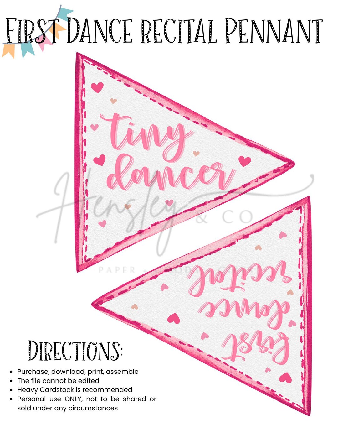 Dance Recital Pennant: Tiny Dancer Photo Prop (PRINTABLE) - Etsy