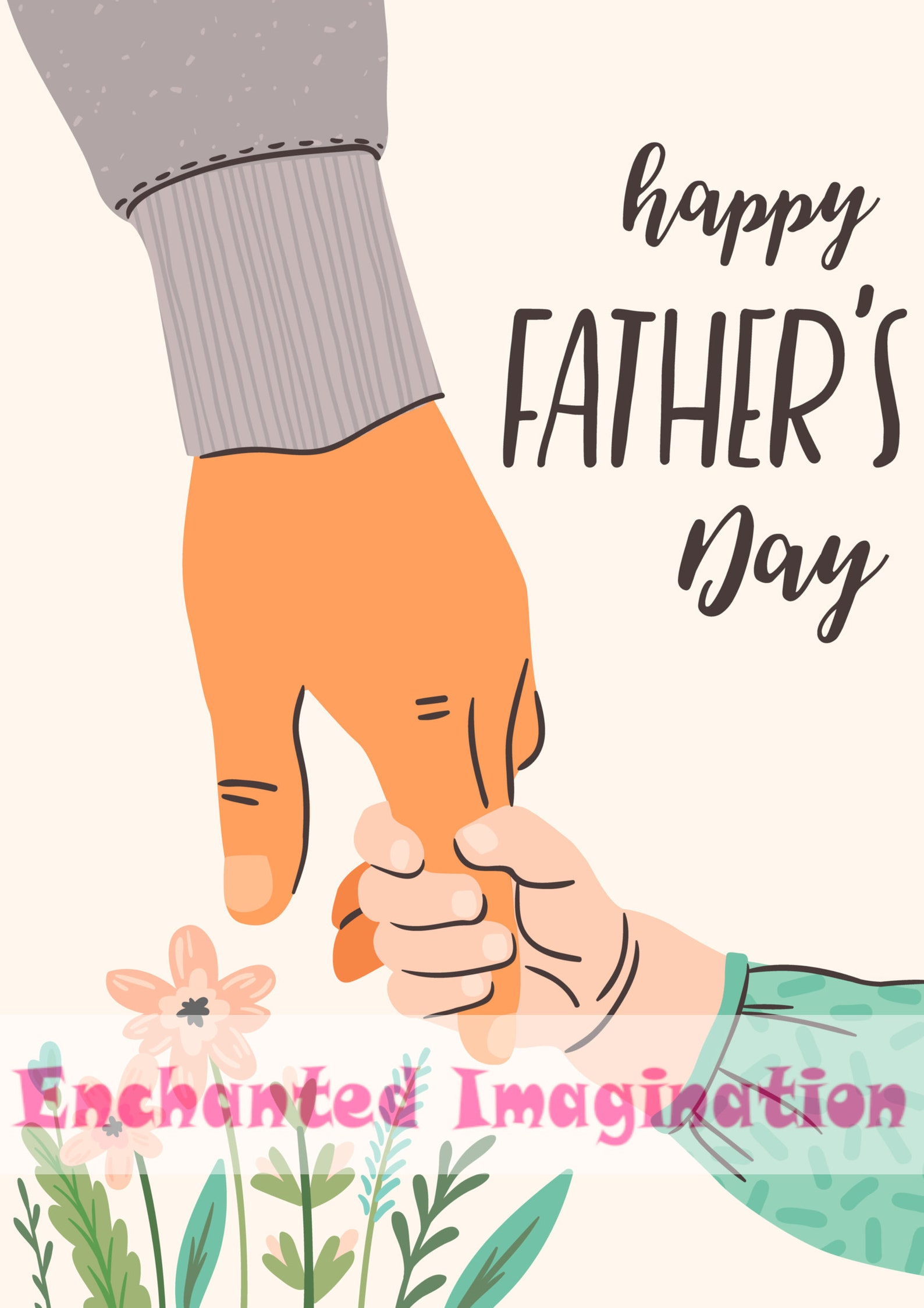 FATHER'S DAY Hand Holding Cards, Includes 5 Card Patterns, Digital ...