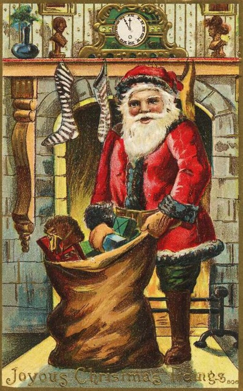 Santa Claus Nostalgia Vintage Coloring Book | Etsy