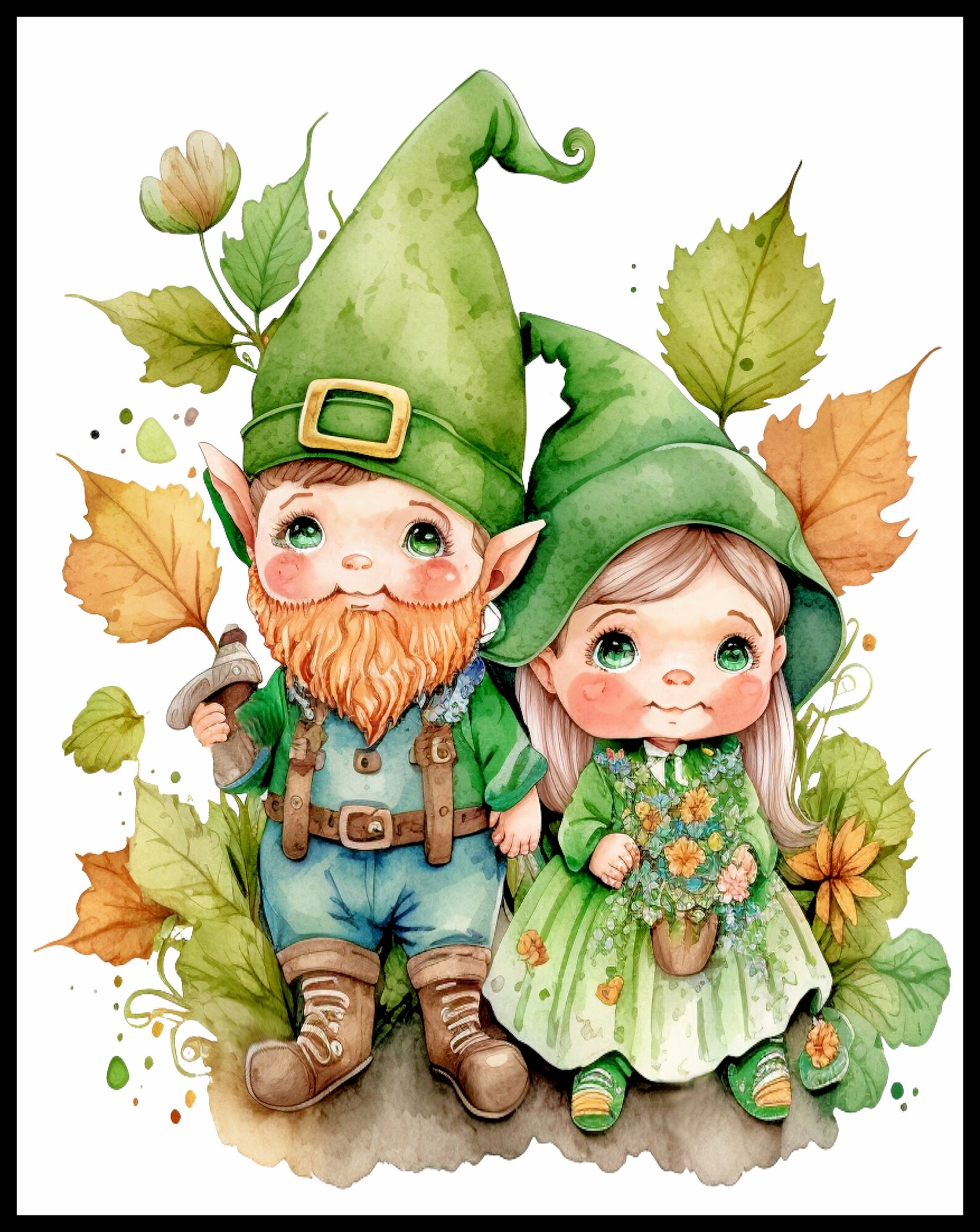 Lucky Irish Gnomes Grayscale Art Coloring Book - Etsy