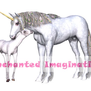 Unicorn Mommy N Baby Digital Prints, Includes 5 Images for Framing ...