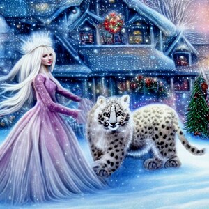 Winter Animal Fantasy Grayscale Art Coloring Book - Etsy