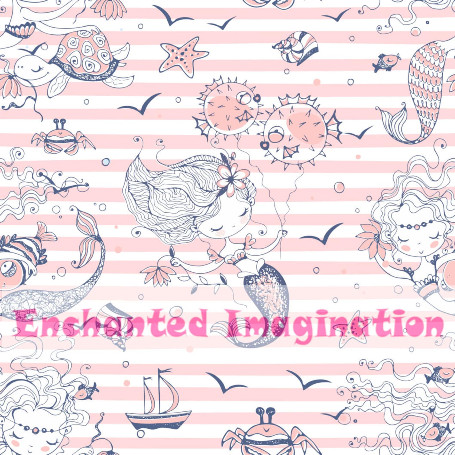 Cutest Ever Mermaid Seamless Tiles, Includes 5 Digital Seamless ...