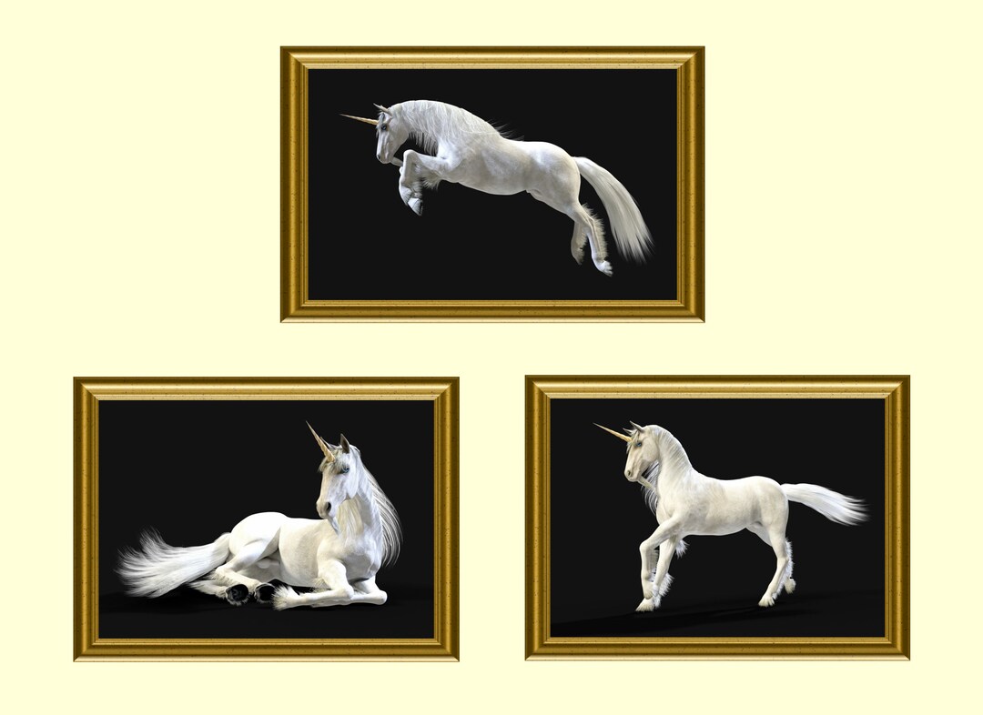 Mystical Unicorns Digital Pictures#1, 5 Digital Images for Framing ...