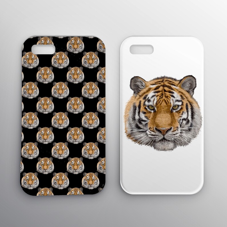 Tiger Face, 2 Versions, W/bonus Seamless Tiles, 1 Png Graphic File, T ...