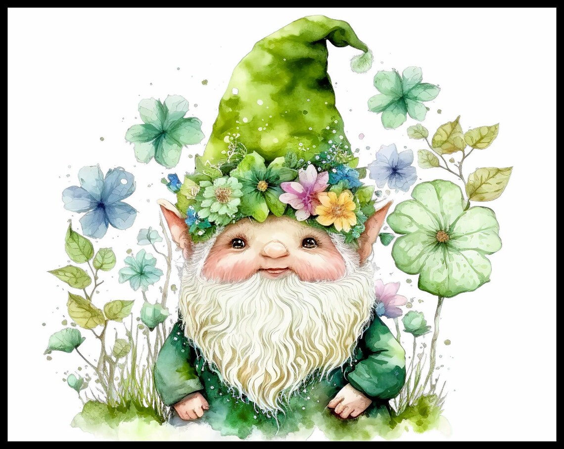 Lucky Irish Gnomes Grayscale Art Coloring Book - Etsy