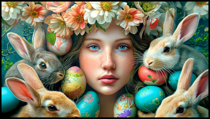 Easter Eyes 2 Grayscale Art Coloring Book, Digital Coloring Book ...
