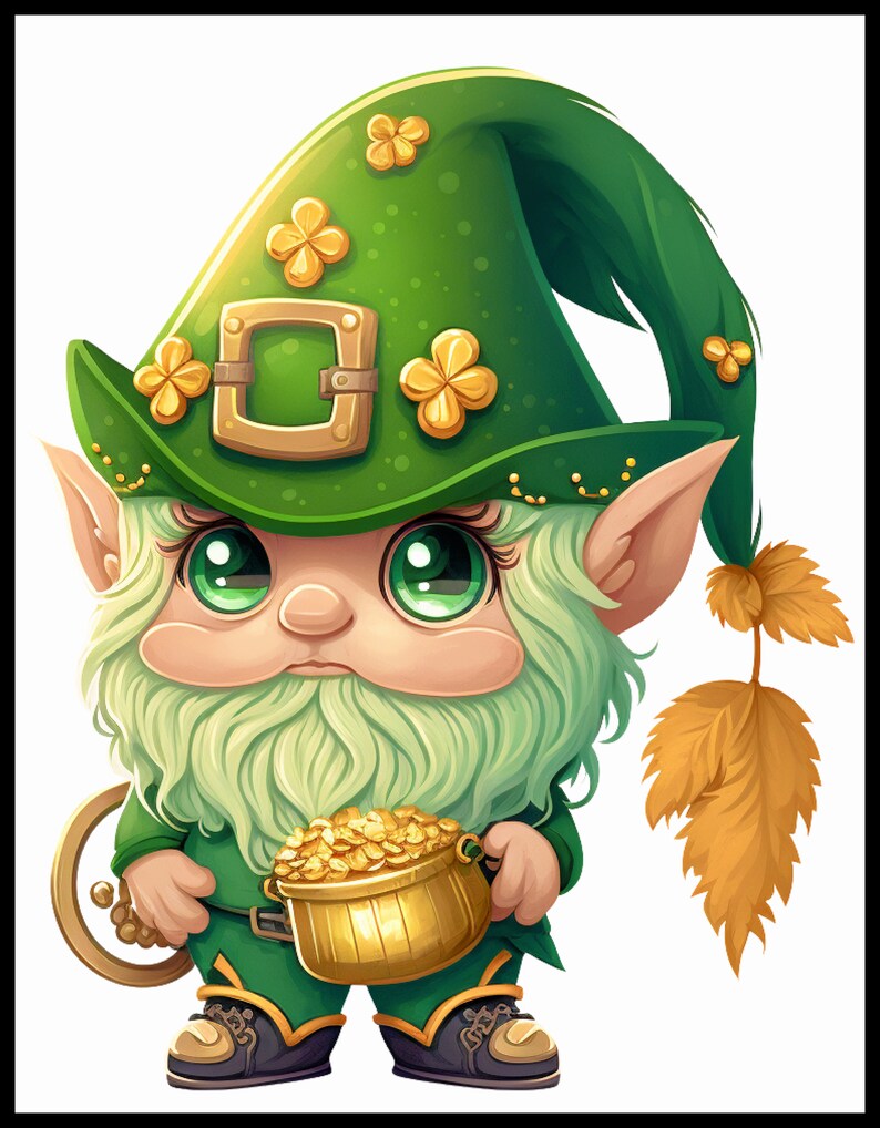 Lucky Irish Gnomes Grayscale Art Coloring Book - Etsy