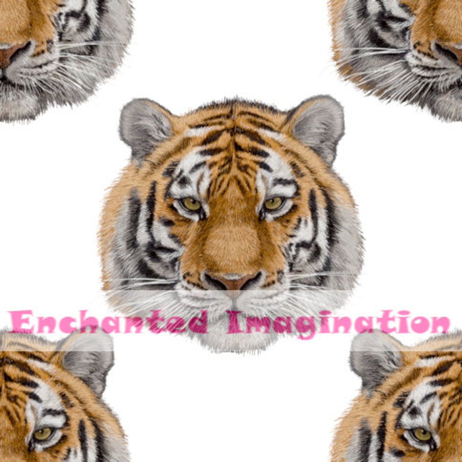 Tiger Face 2 Versions W/bonus Seamless Tiles 1 Png Graphic - Etsy