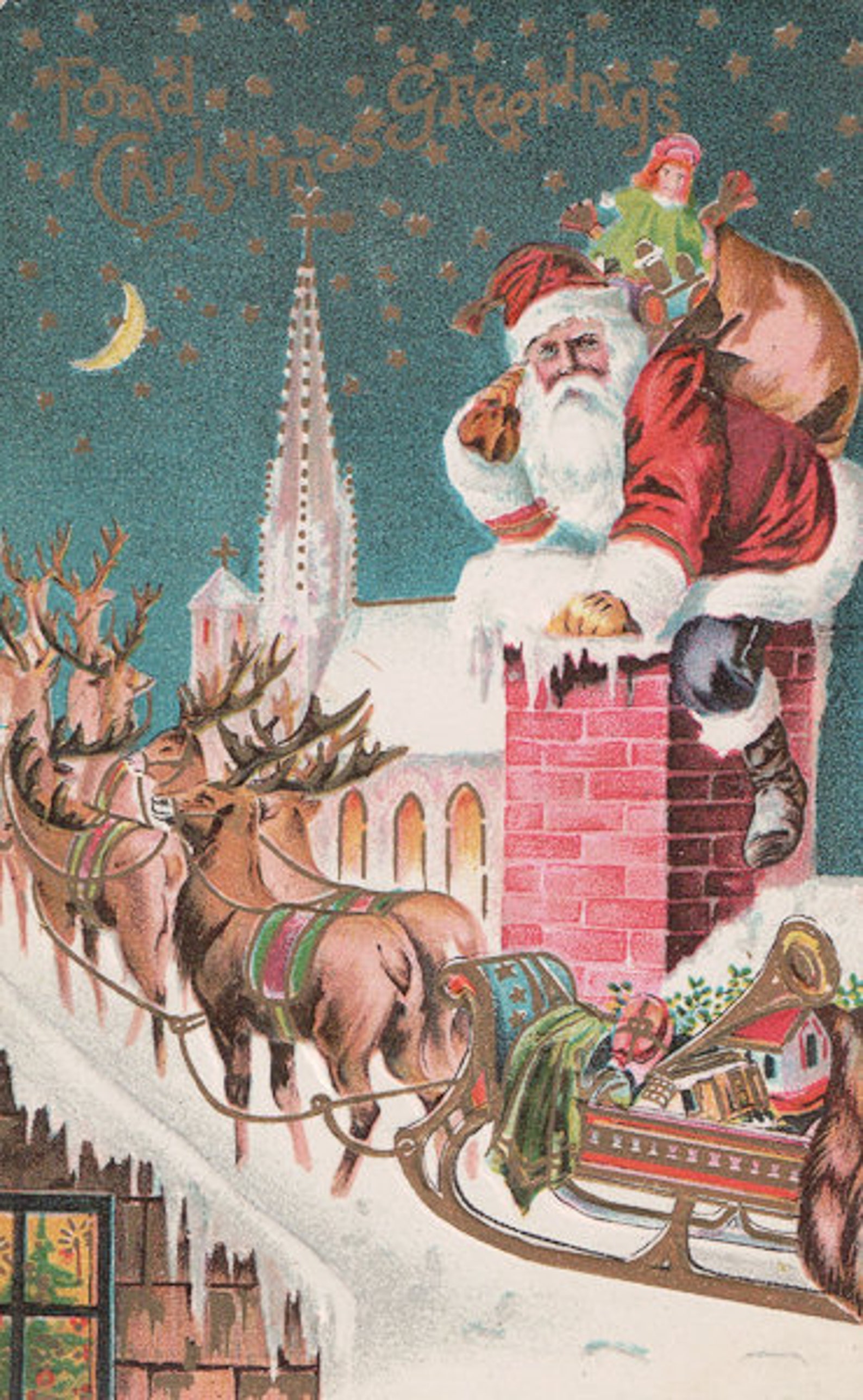 Santa Claus Nostalgia Vintage Coloring Book | Etsy