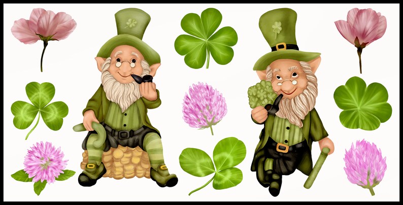 Lucky Irish Gnomes Grayscale Art Coloring Book - Etsy