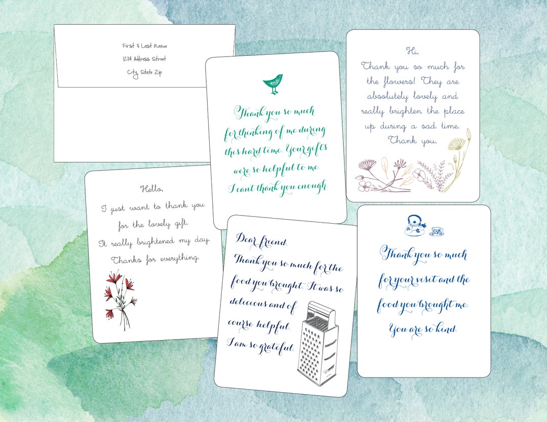 Prewritten Thank You Notes With Envelopes - Set of 5 - Etsy