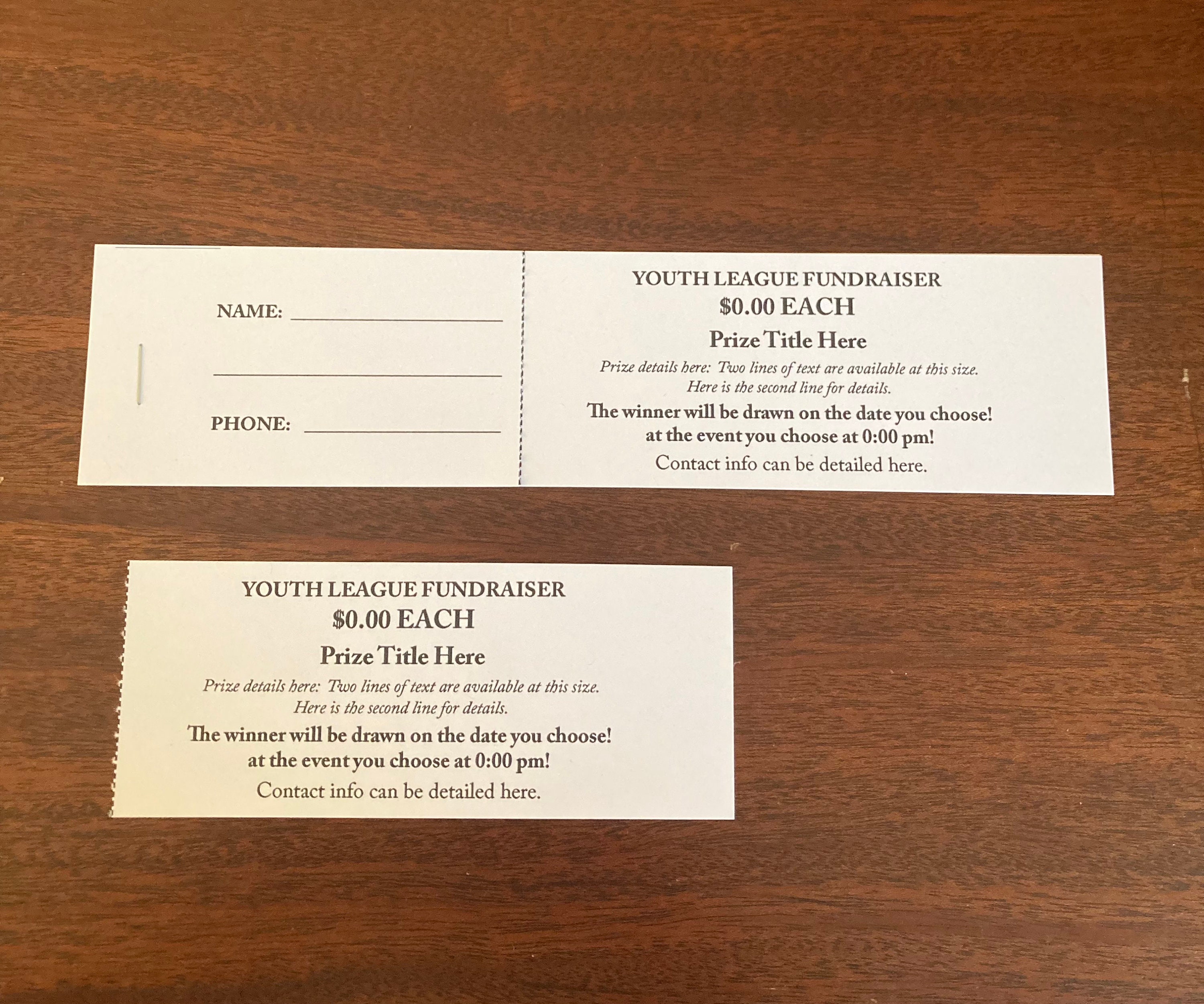 Printed Raffle Tickets: 20 Books of 8 - Etsy