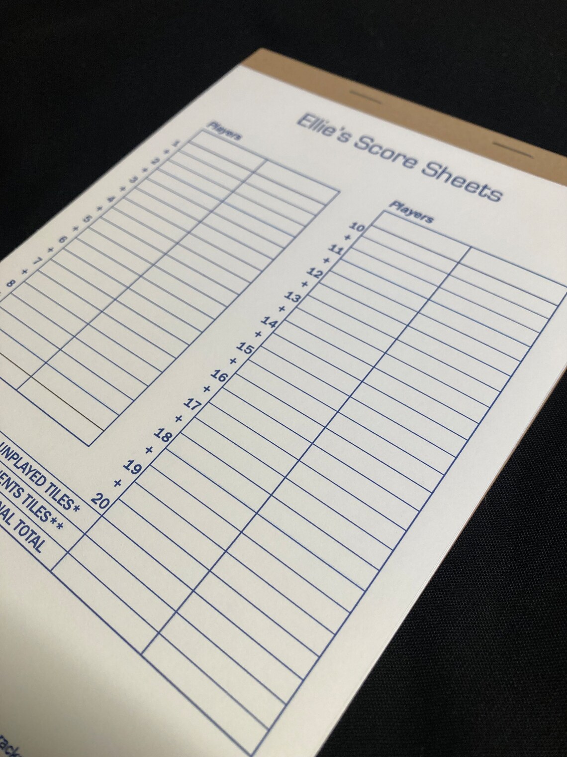 Personalized Scrabble Score Card Notepad: Family Game Night (half Size ...