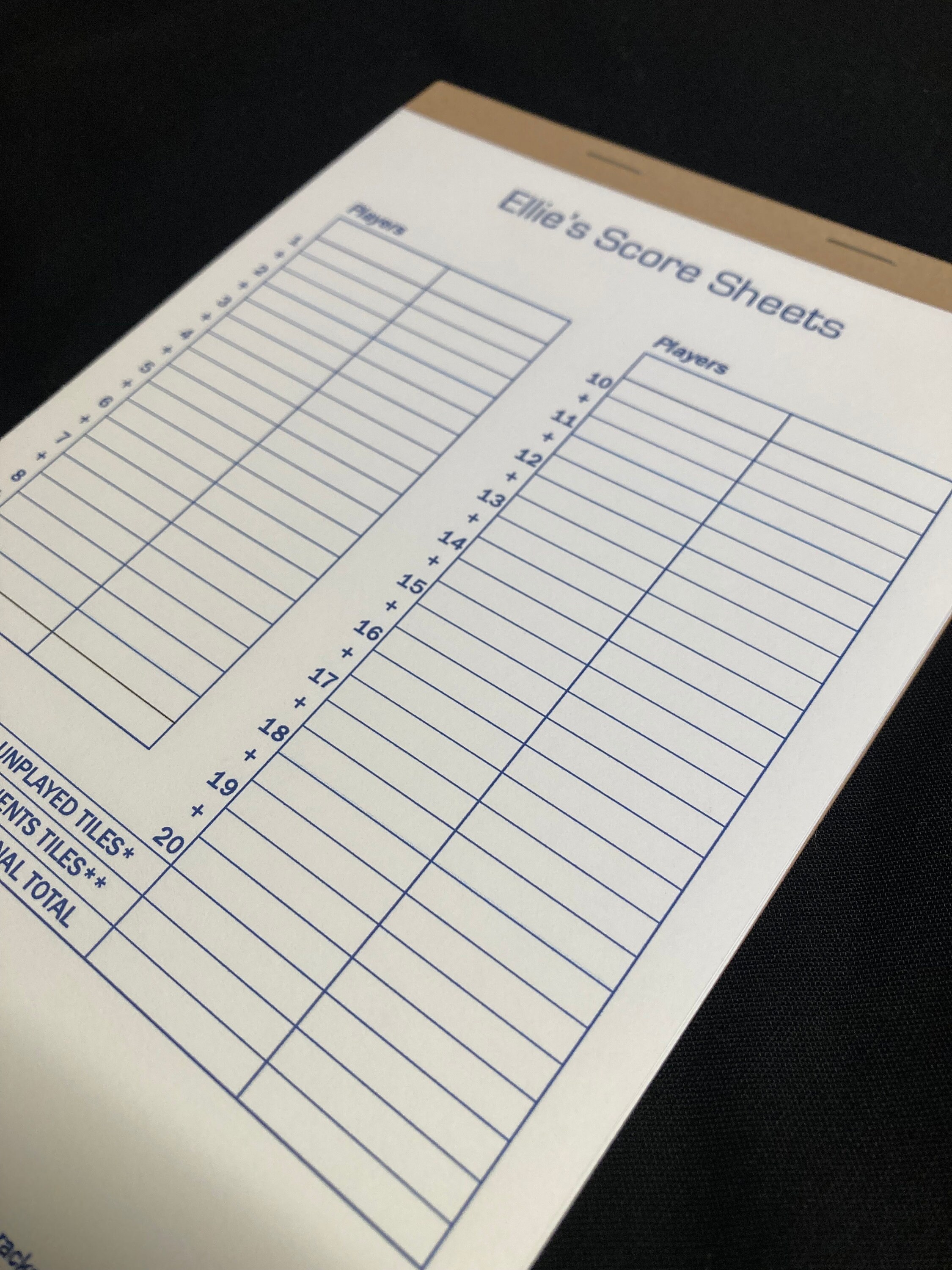 Personalized Scrabble Score Card Notepad: Family Game Night (half Size ...