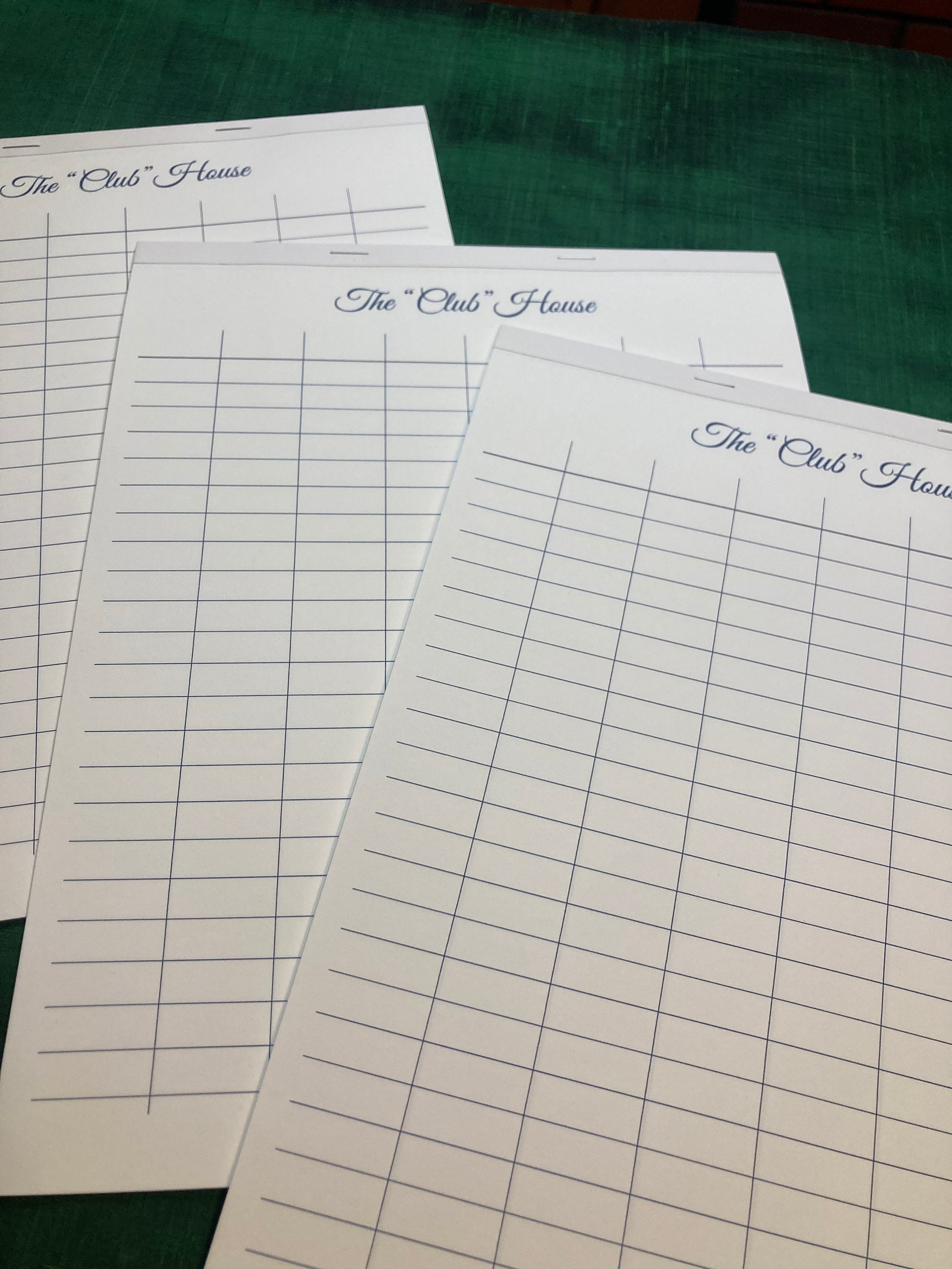 Set of 3 Game Score Cards for Game Nights, Custom Made, 10 Perforated ...