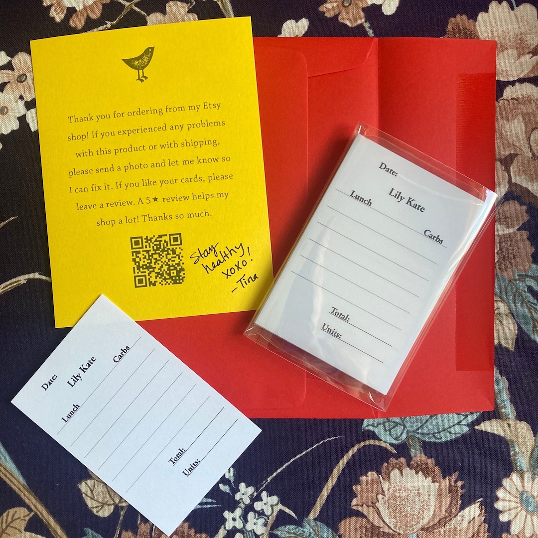 Customizable Kids Carb Tracking Cards - Set of 45 (2.75" X 4") - Etsy