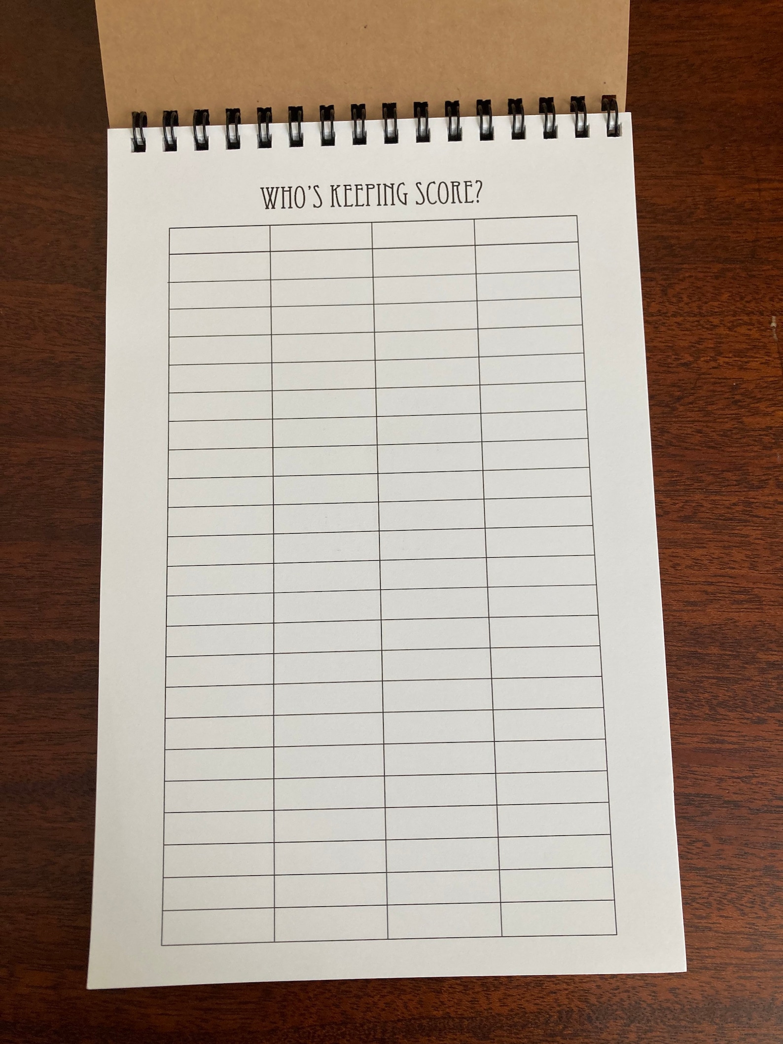Customizable Game Scorecard Book: Family Game Night, 4 Player - Etsy