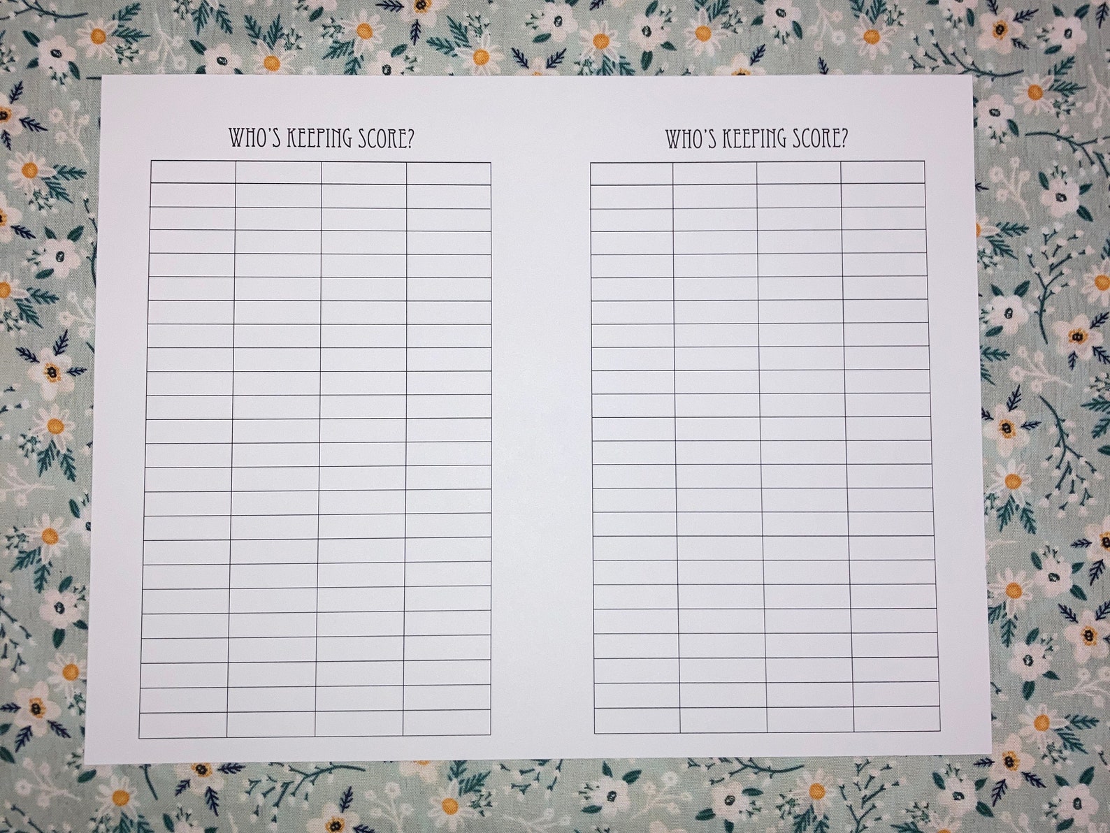 Printable Game Score Card: Family Game Night (PDF Pattern) - Etsy