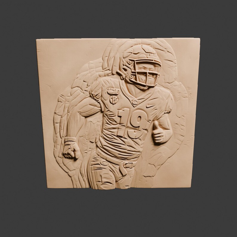 Rugby Player 3D Relief STL | Wood Carving CNC Router File | Rustic ...