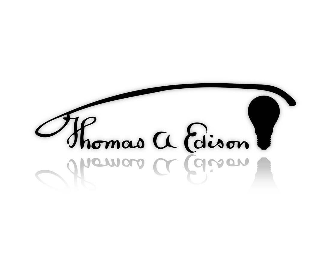Arte de pared de la firma de Thomas Edison: Vinilo adhesivo - Etsy España