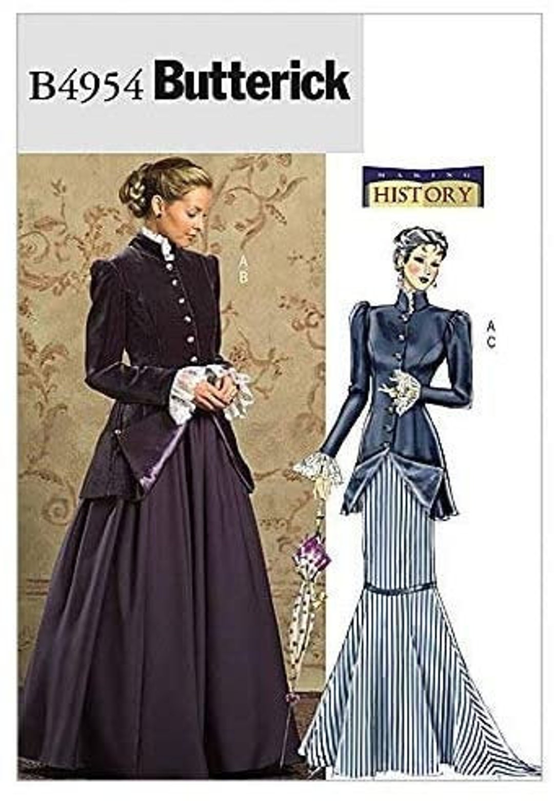 Butterick 4954 Making History Victorian Edwardian Style Skirt - Etsy