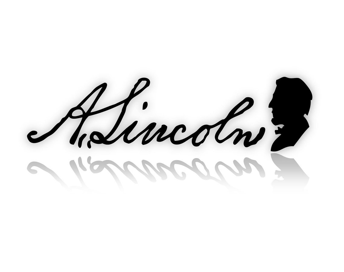 Abraham Lincoln Signature Wall Art: Adhesive Vinyl Letters - Etsy