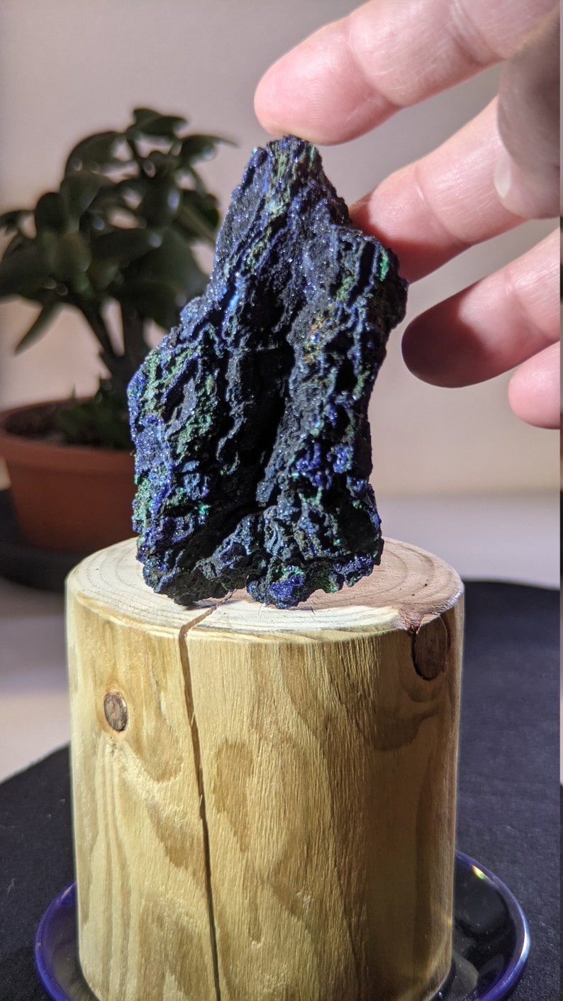 Natural Deep Blue Azurite Slab Stone Point Tower Healing Blue - Etsy