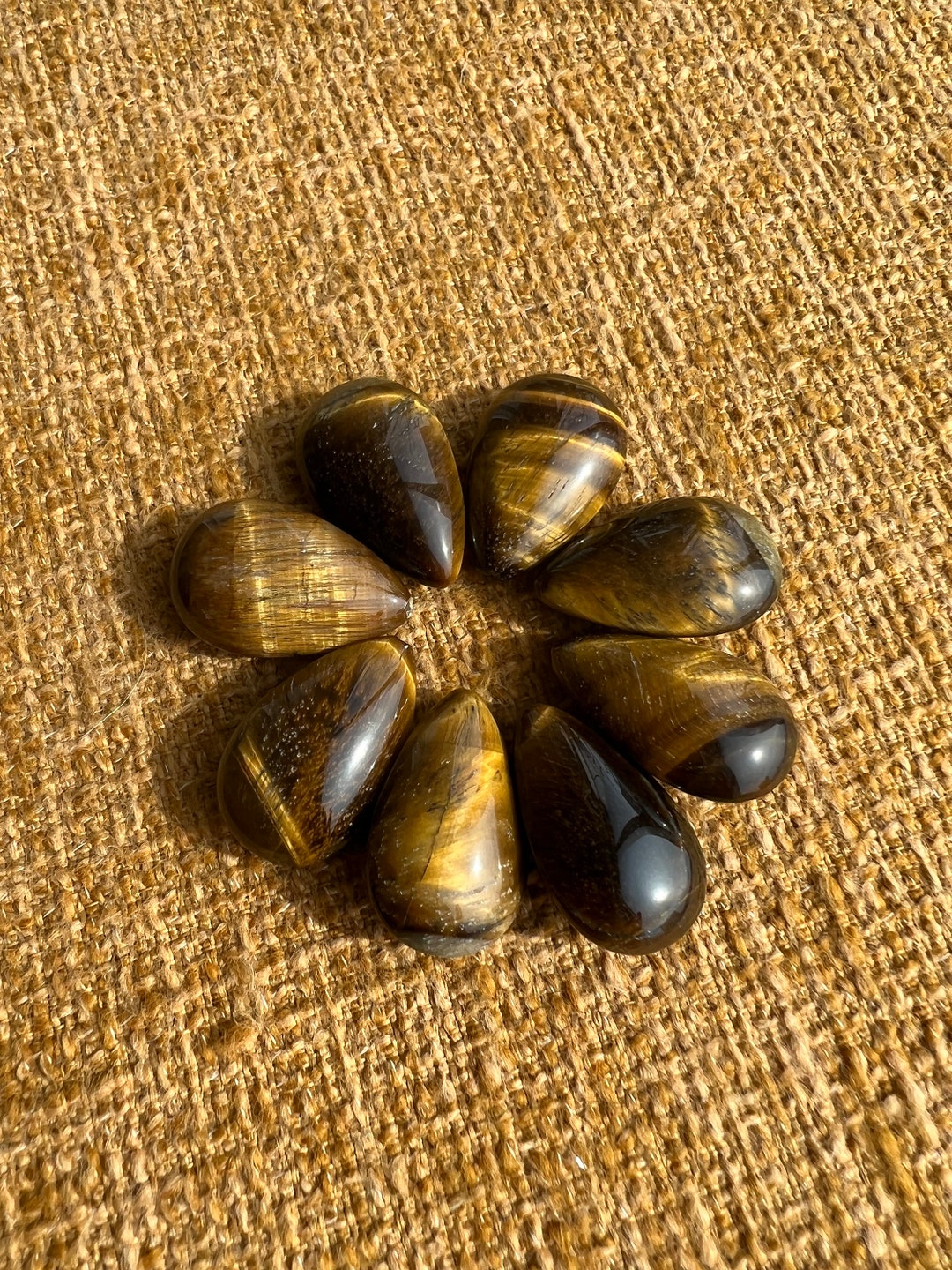 Tear Drop Tiger Eye Stone Cabochon Top Hole Drilled Earrings Craft ...