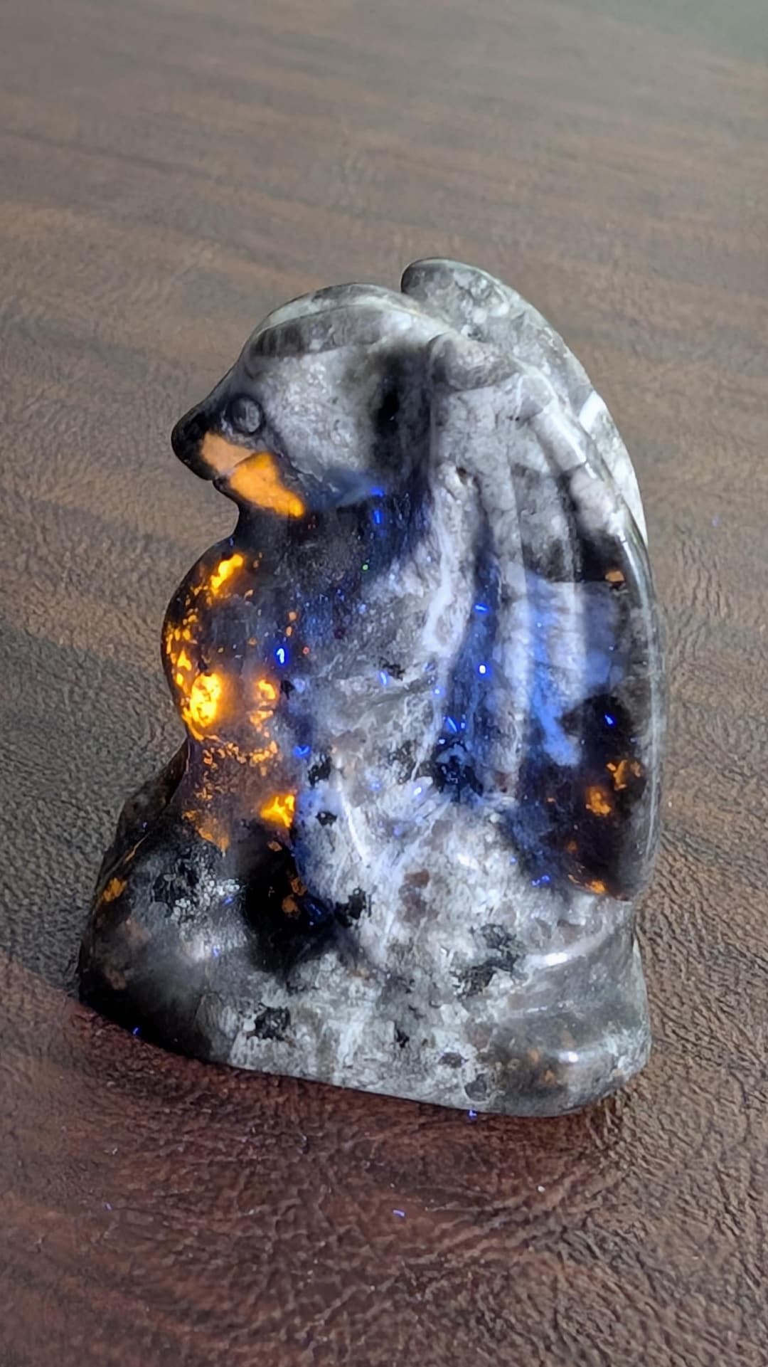 Syenite Rock Rich With Fluorescent Sodalite Stone Carved Flying Dragon ...